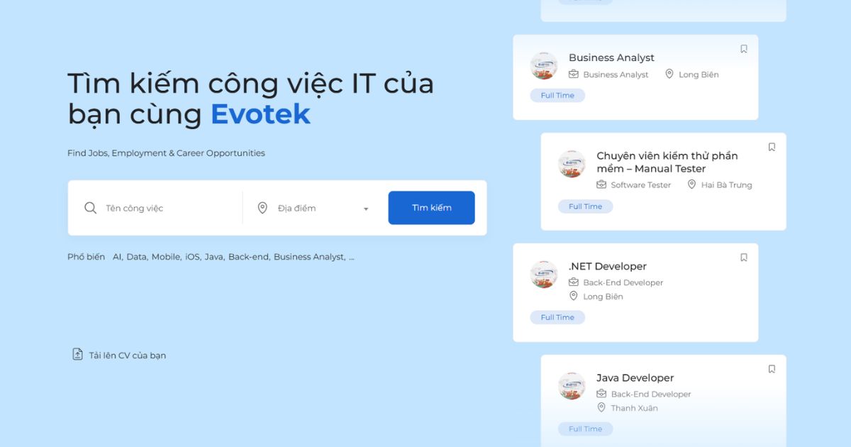 Fullstack Developer ( Java + Angular) – Evotek Careers